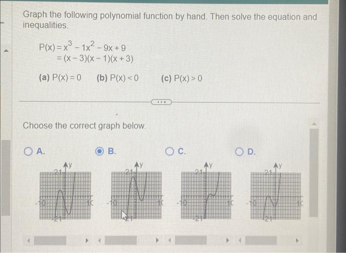 Solved Graph the following polynomial function by hand. Then | Chegg.com