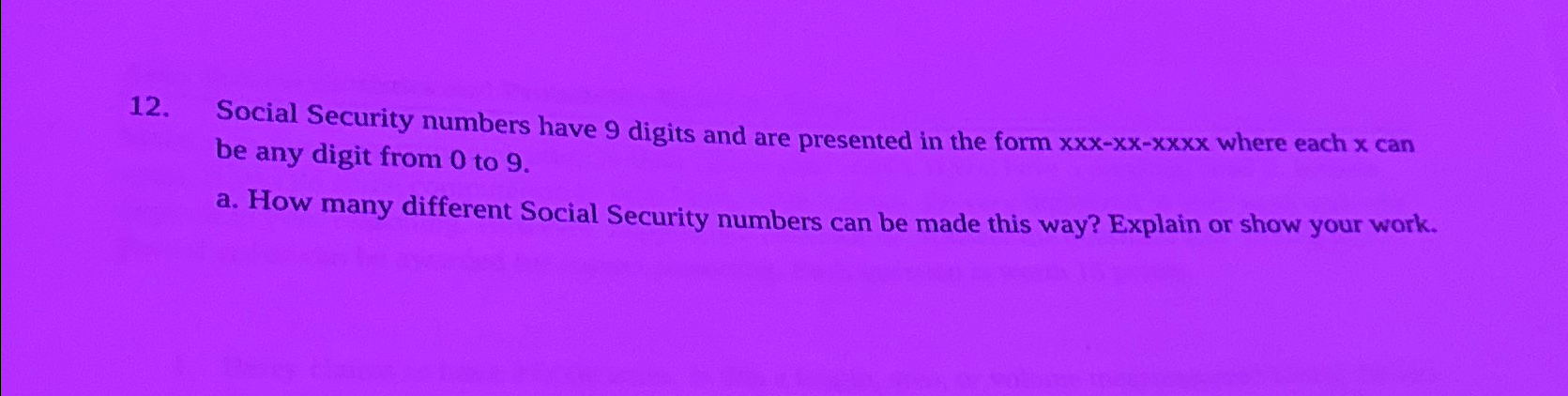 Solved Social Security numbers have 9 ﻿digits and are | Chegg.com