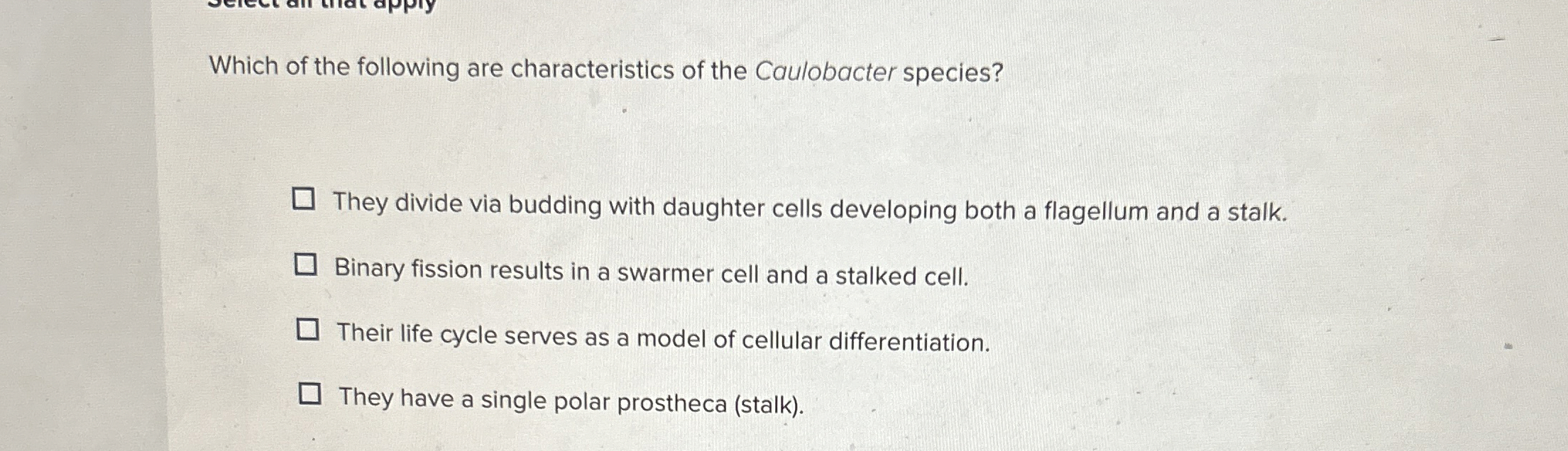 Solved Which of the following are characteristics of the | Chegg.com