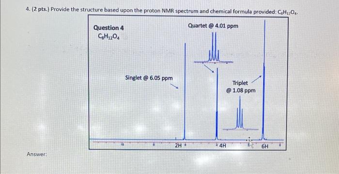 Solved 4. (2 pts.) Provide the structure based upon the | Chegg.com