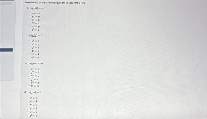 Solved Rewrite Each Of The Following Equations In