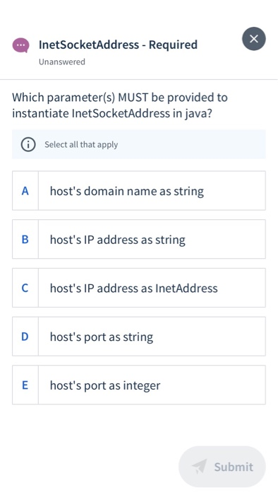 Solved Get IP address in Java Unanswered Which method should | Chegg.com