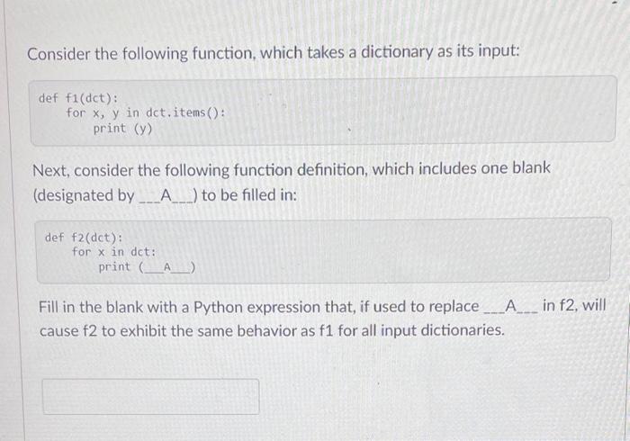 Solved Consider the following function, which takes a | Chegg.com