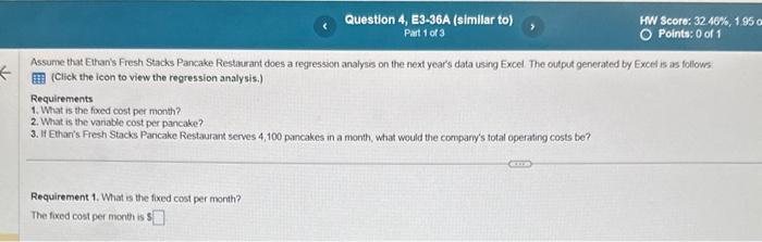 Assume that Ethan's Fresh Stacks Pancake Restanant | Chegg.com