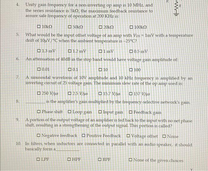 Solved R 4. Unity gain frequency for a non-inverting op amp | Chegg.com