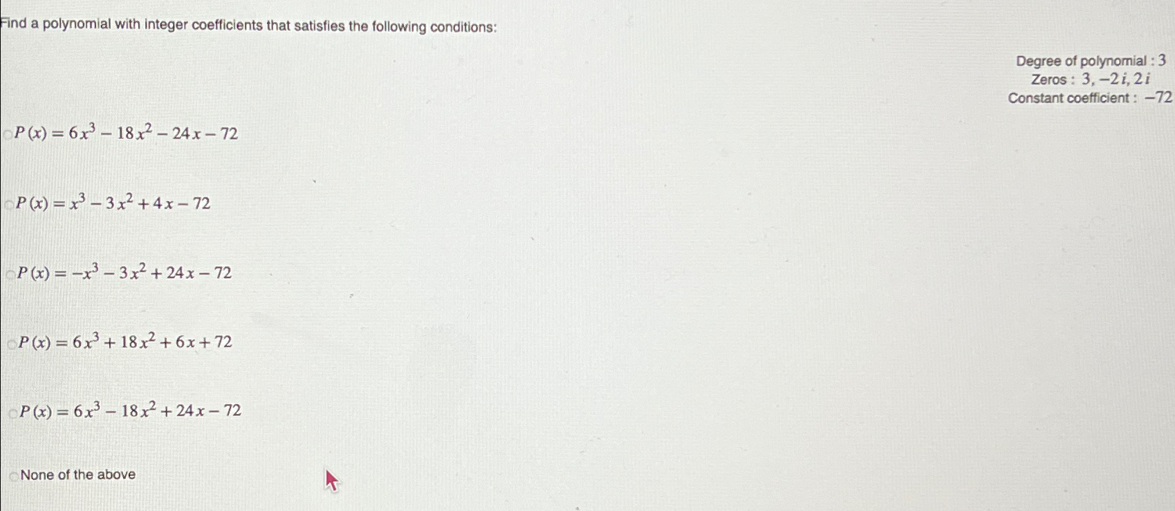 Solved Find a polynomial with integer coefficients that | Chegg.com