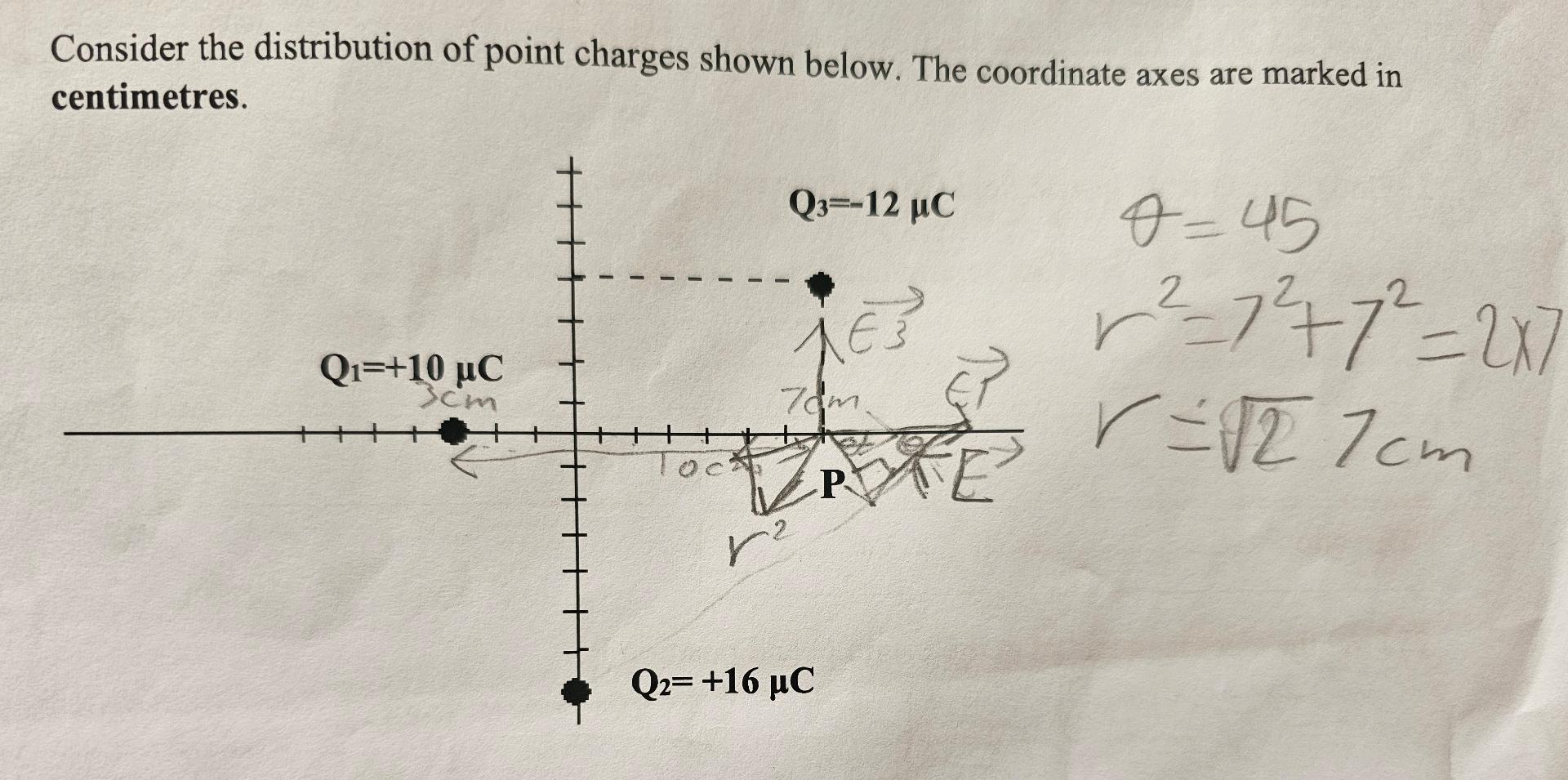 Solved Consider the distribution of point charges shown | Chegg.com