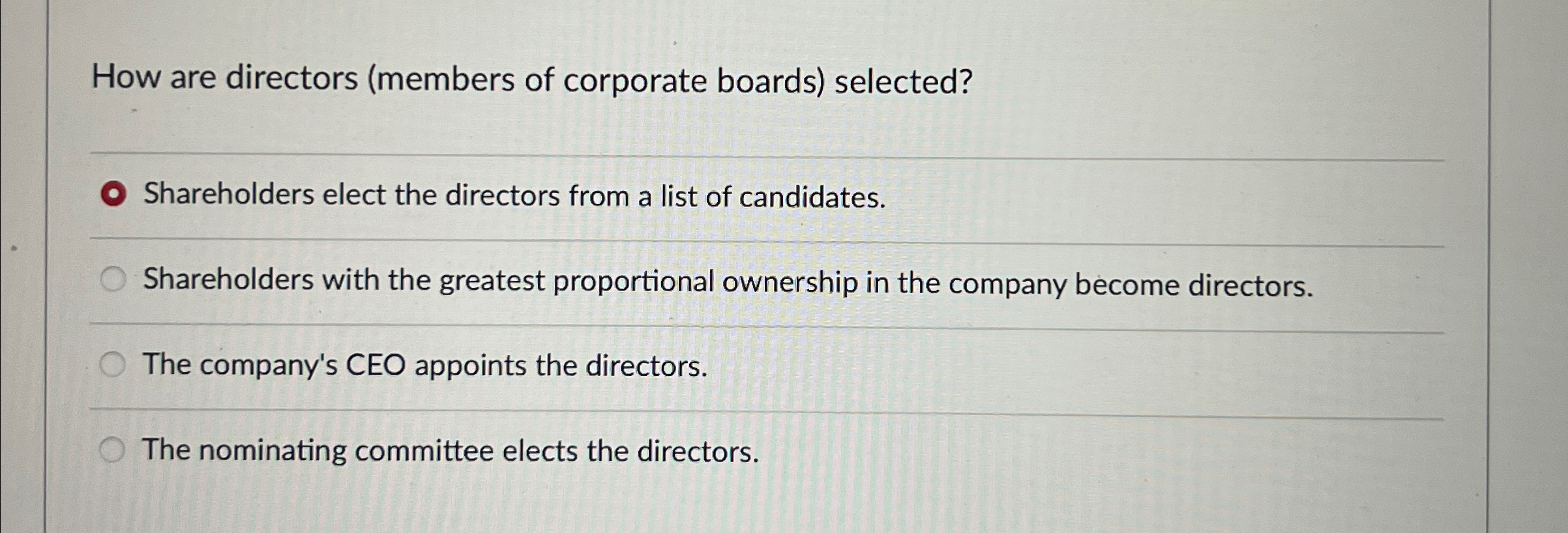 Solved How are directors (members of corporate boards) | Chegg.com