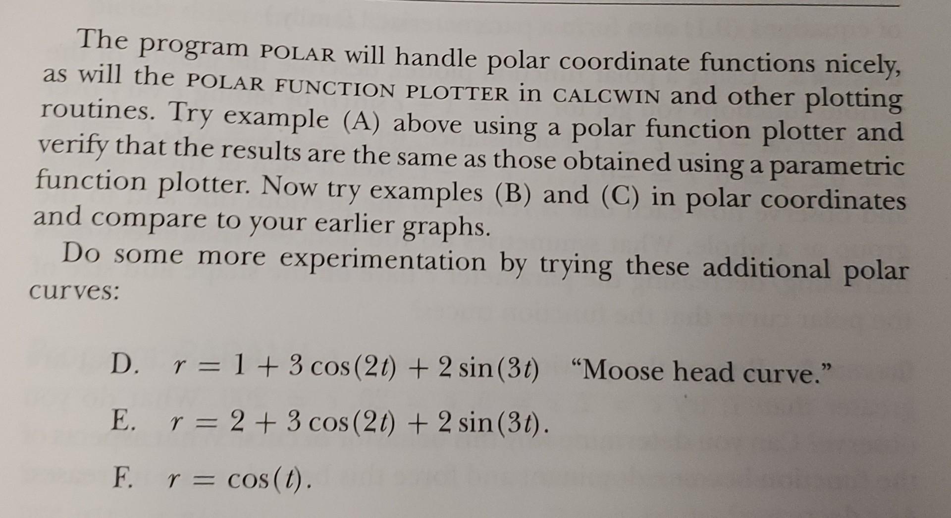 Solved The program POLAR will handle polar coordinate | Chegg.com
