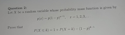 Solved Question 2:Let x ﻿be a random variable whose | Chegg.com