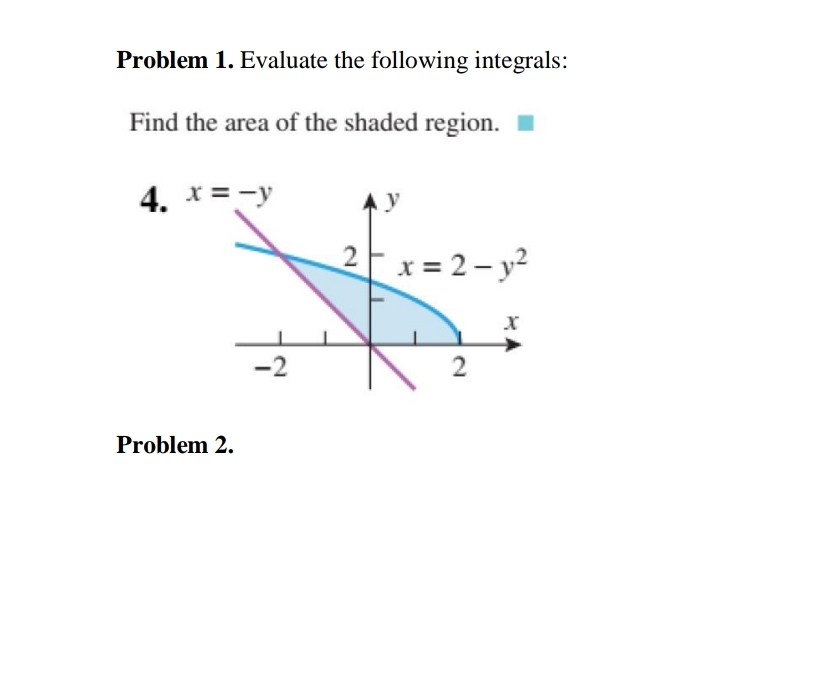 Solved Problem 1. ﻿Evaluate the following integrals:Find the | Chegg.com