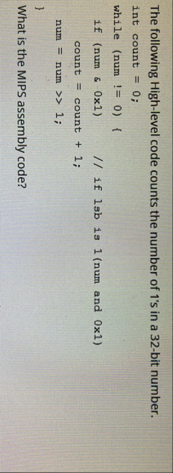 Consider the following MIPS assembly language | Chegg.com