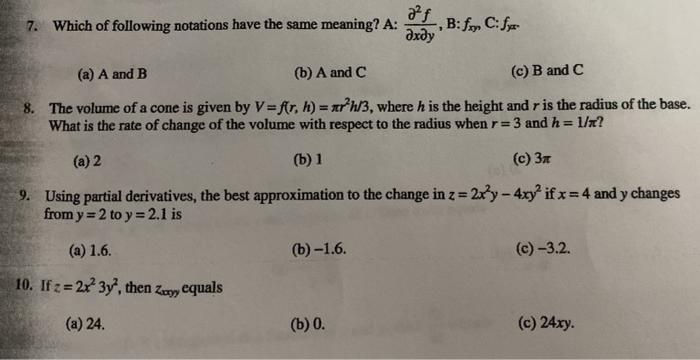 Solved d! f, B:fo, Cifras 7. Which of following notations | Chegg.com