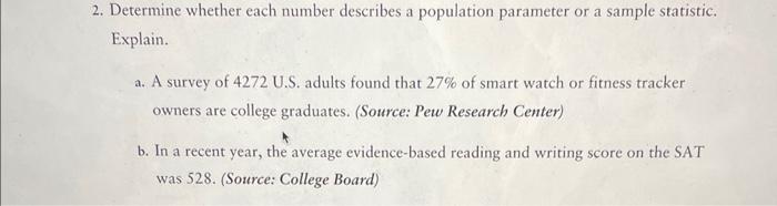 Solved 2. Determine whether each number describes a | Chegg.com