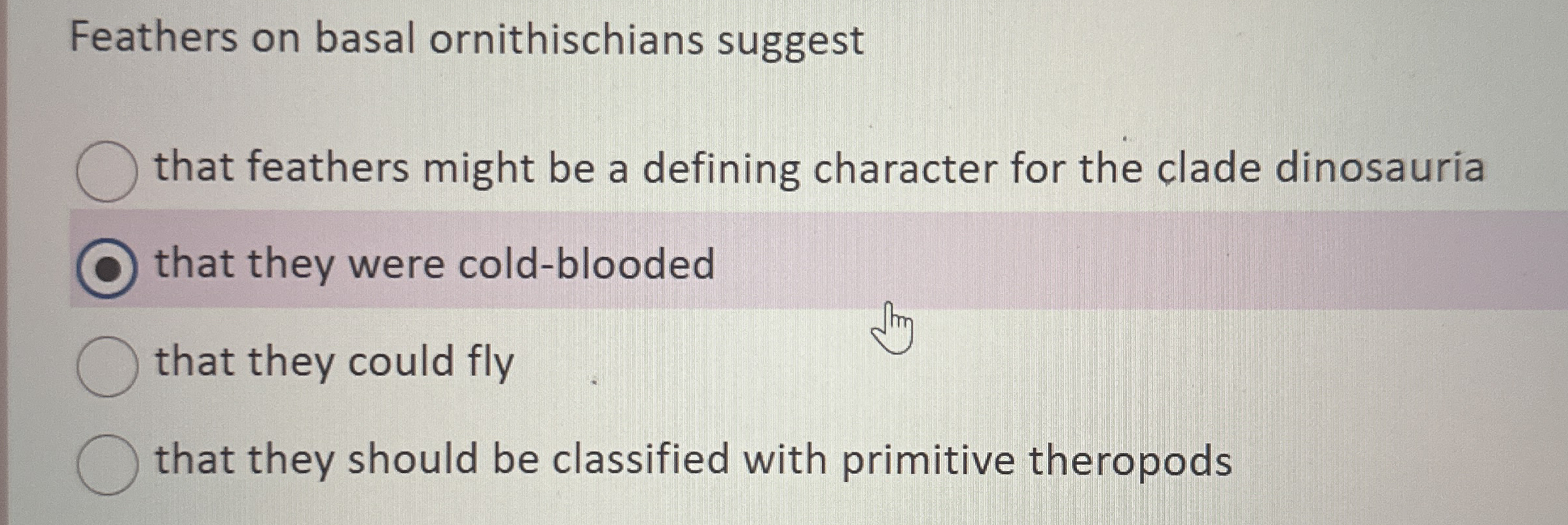 Solved Feathers on basal ornithischians suggestthat feathers | Chegg.com