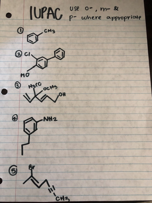 Solved (UPAC use 0-, m- & po where appropriate CH3 @ci ago | Chegg.com