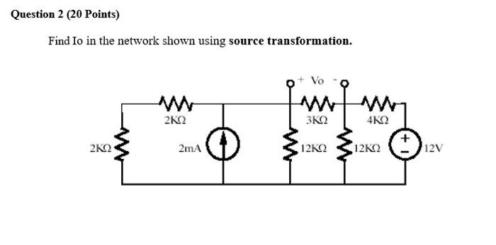 Solved Find Io in the network shown using source | Chegg.com