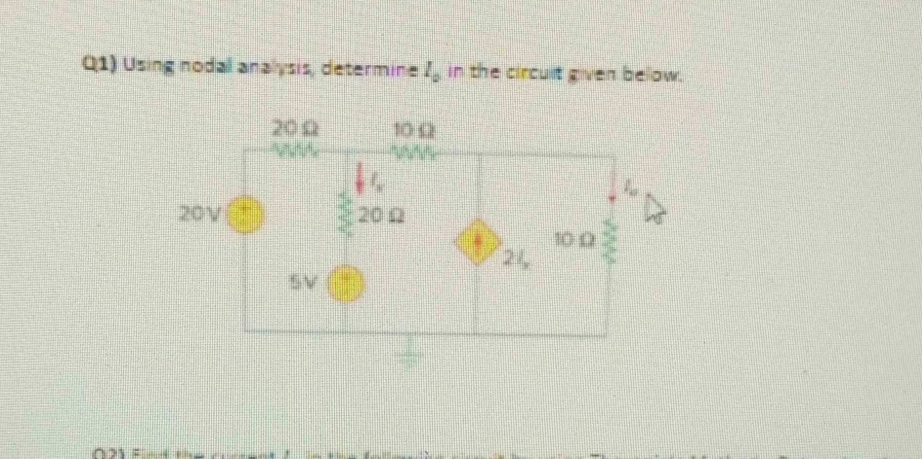 Solved Q1) Usingnoda arz ys: determire l, ir the crcut fin | Chegg.com