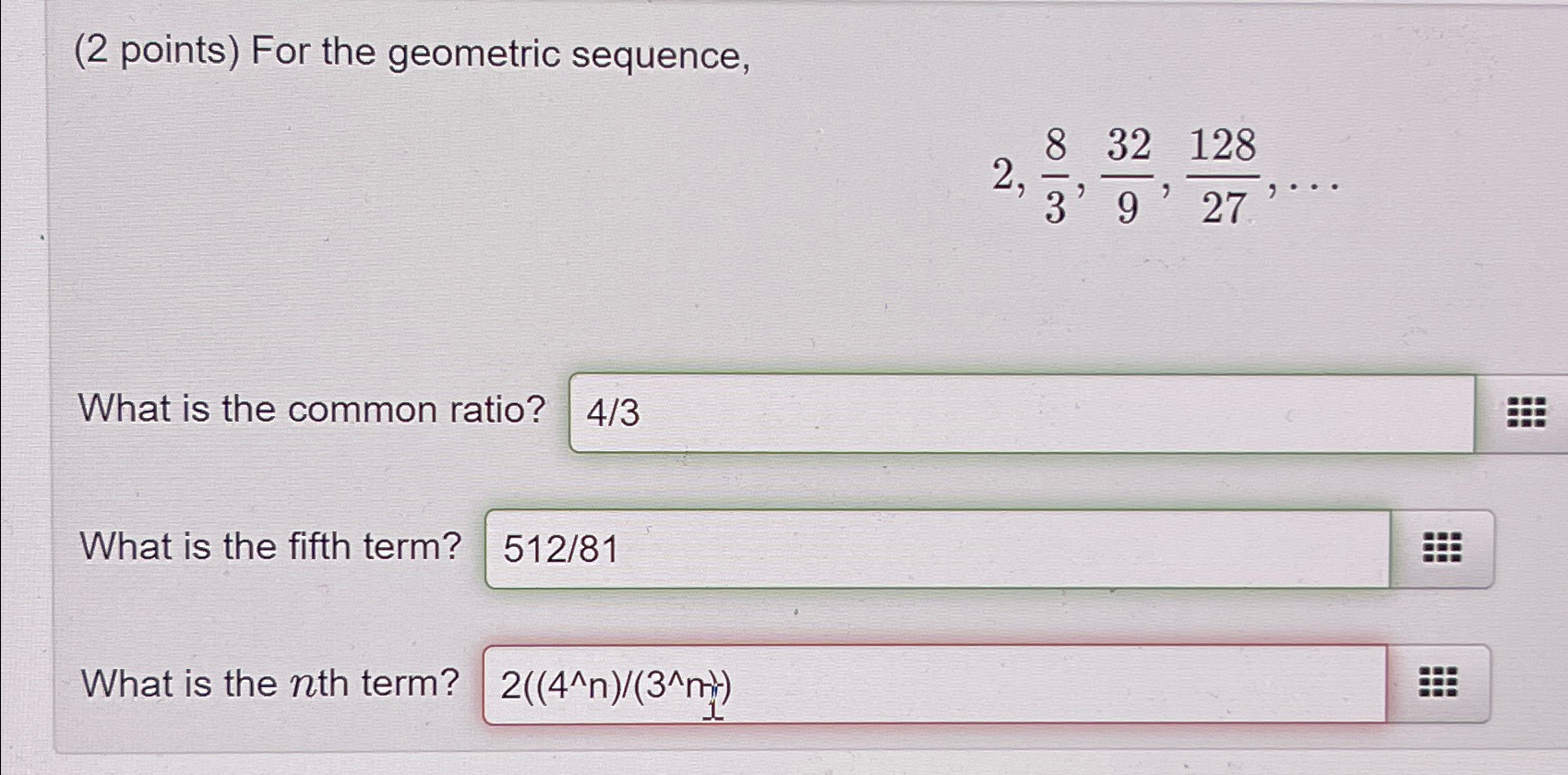 Solved (2 ﻿points) ﻿For the geometric | Chegg.com
