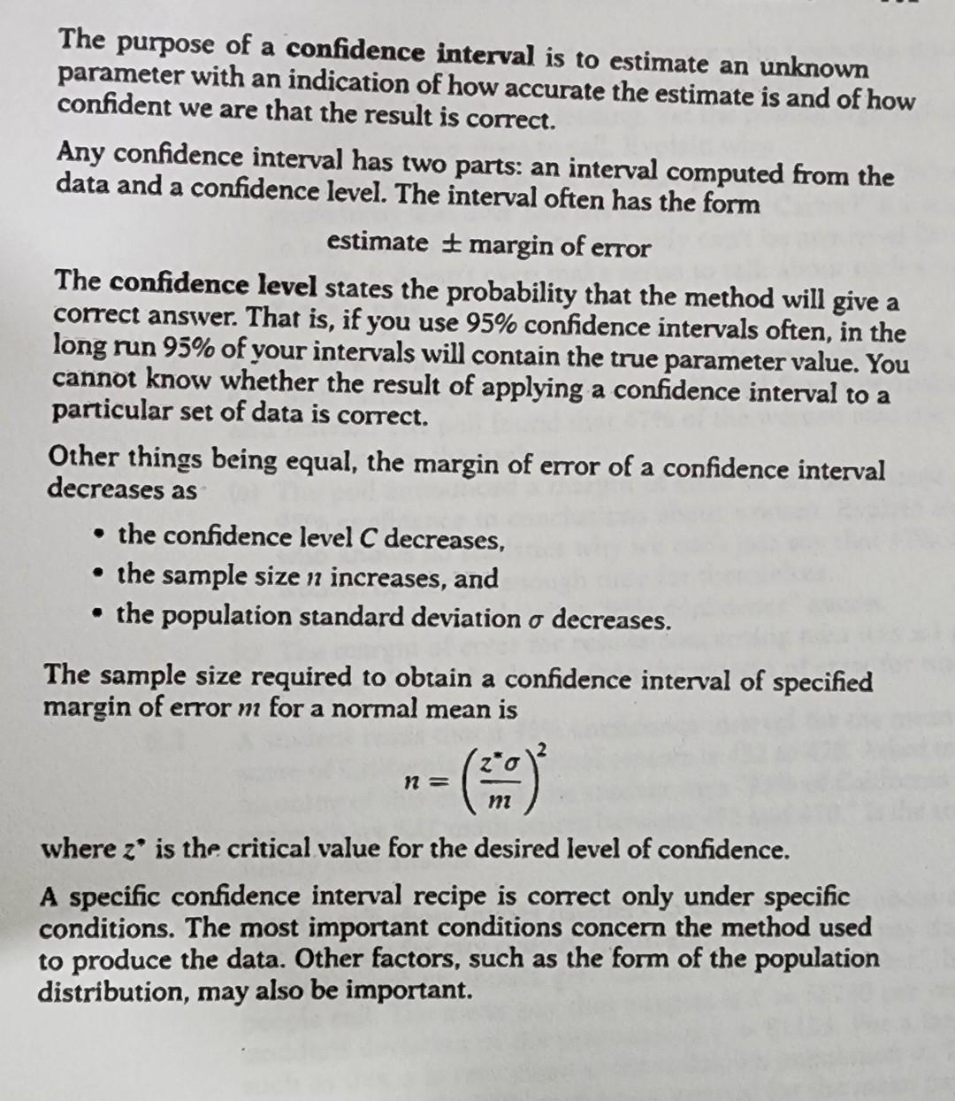 Solved Confidence Intervals Some cautions We have already | Chegg.com