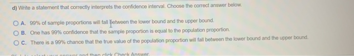Solved d) Write a statement that correctly interprets the | Chegg.com