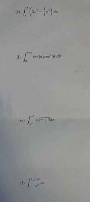 Solved 4. Evaluate the following definite integrals. If | Chegg.com