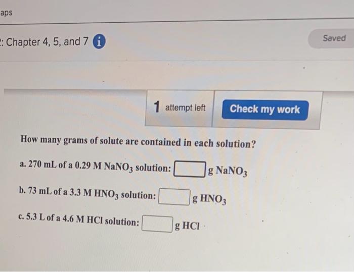 Solved How many Grams of solute are contained in each | Chegg.com