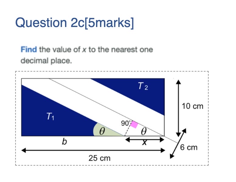Solved Question 2c[5marks]Find the value of x ﻿to the | Chegg.com