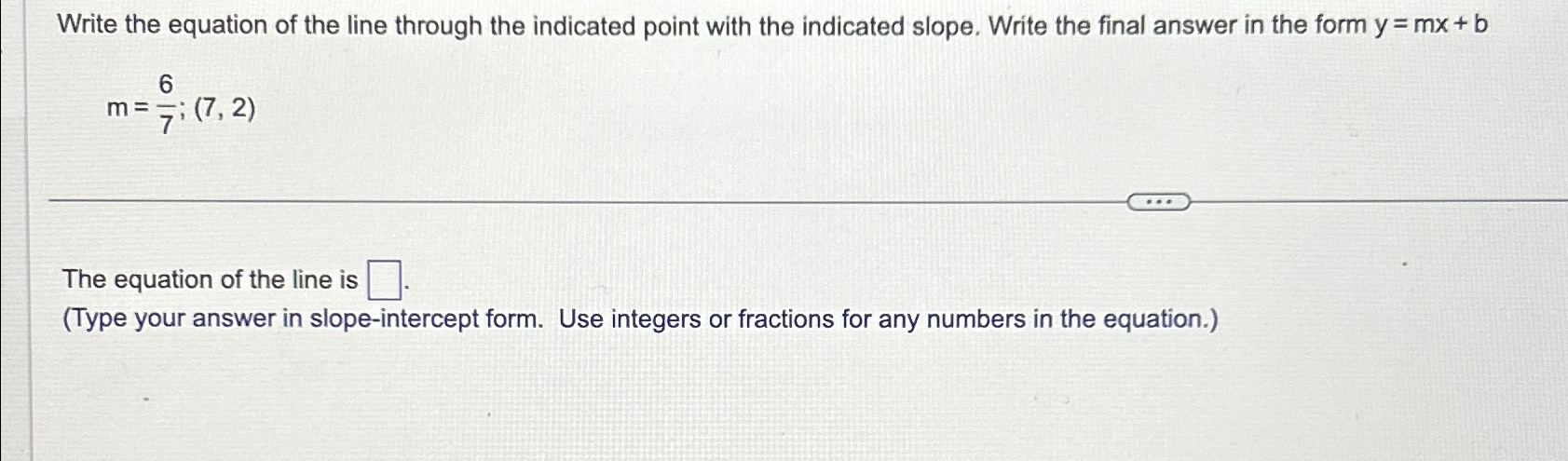 Solved Write the equation of the line through the indicated | Chegg.com