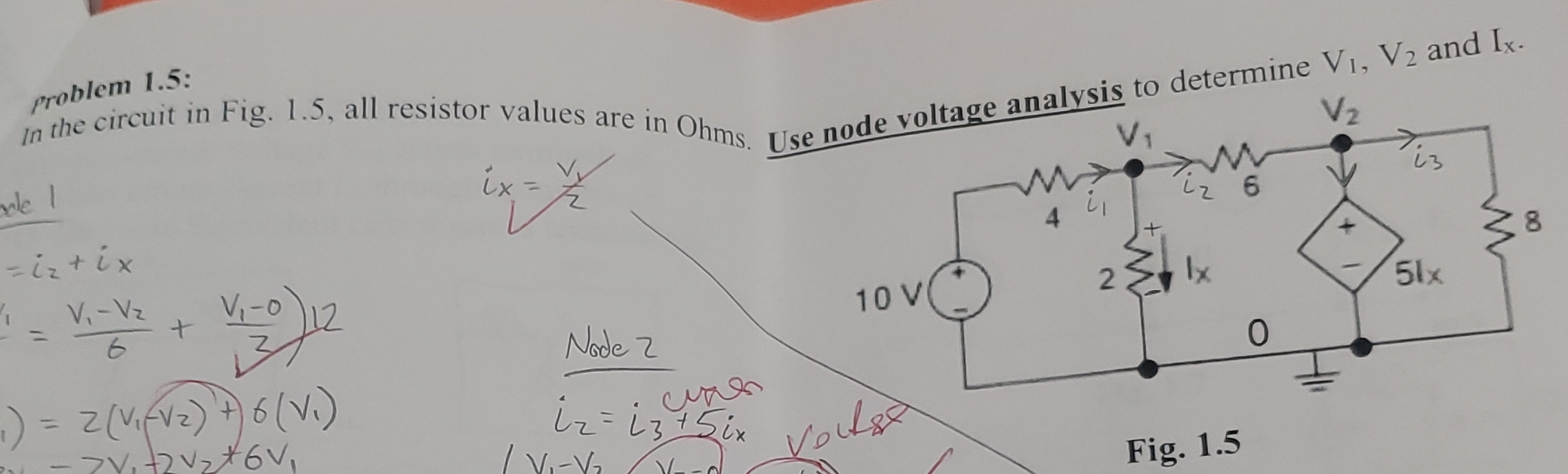 Solved problem 1.5:In the circuit in Fig. 1.5, ﻿all resistor | Chegg.com