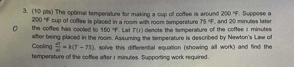 Solved The optimal temperature for making a cup of ﻿coffee | Chegg.com