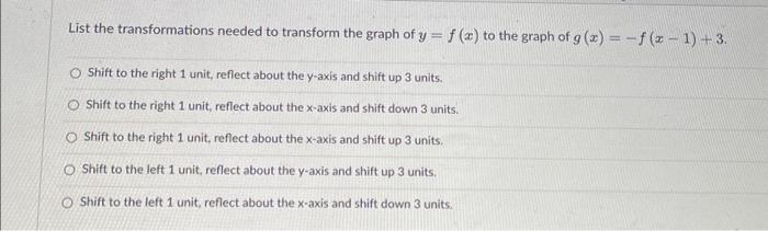 Solved List the transformations needed to transform the | Chegg.com