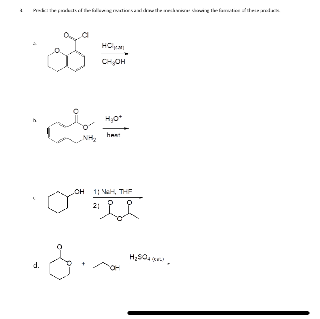 Solved Predict the products of the following reactions and | Chegg.com