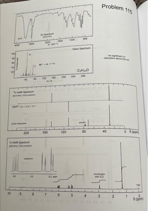 Problem 115 Problem 115 20 2400 1 IR Spectrum IH NMR | Chegg.com