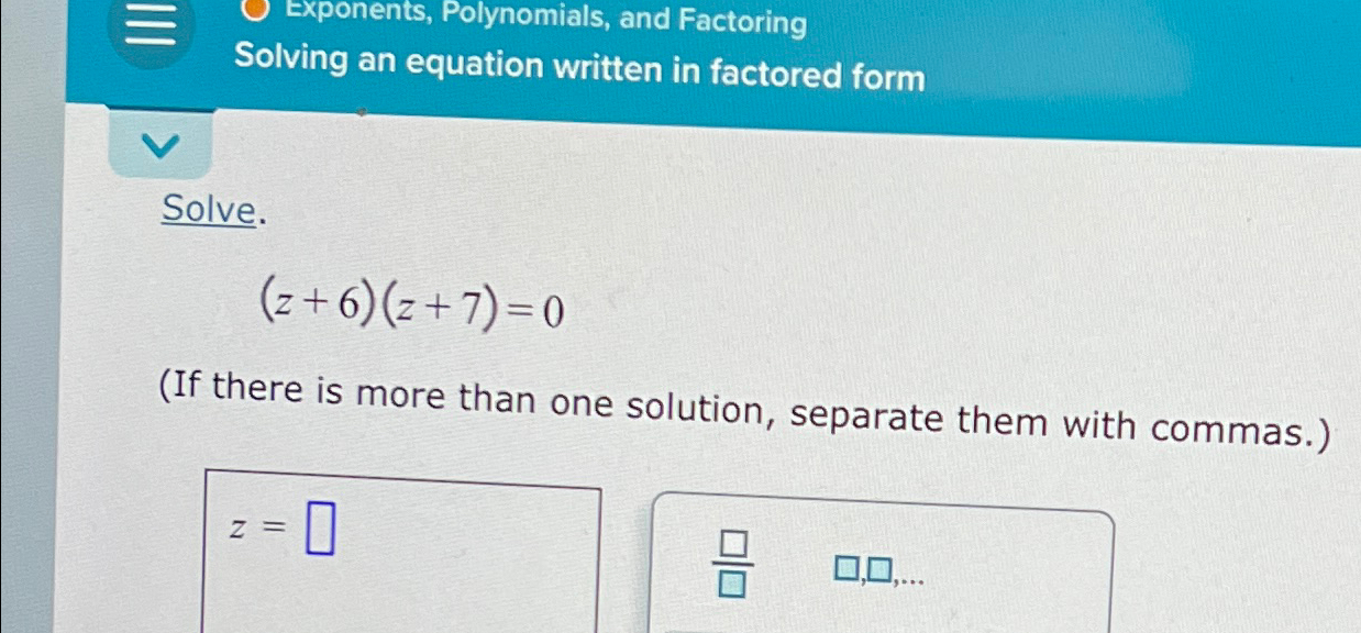 Solved Exponents, Polynomials, and FactoringSolving an | Chegg.com