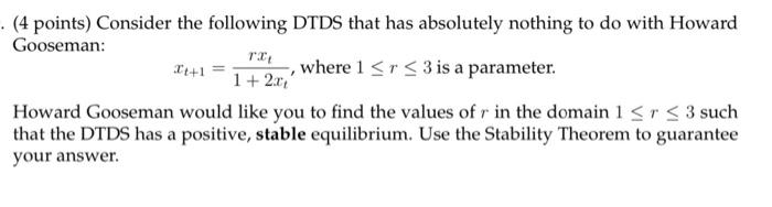 Solved . (4 points) Consider the following DTDS that has | Chegg.com