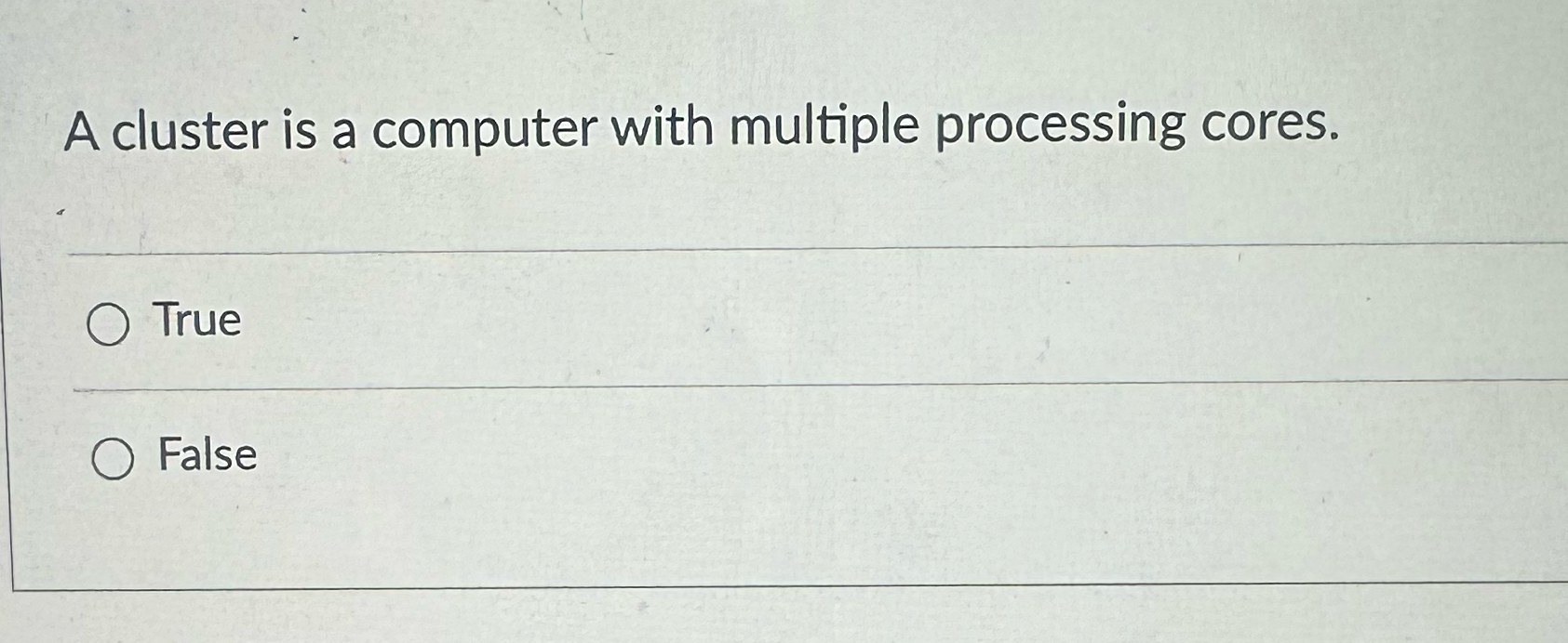 Solved A cluster is a computer with multiple processing | Chegg.com