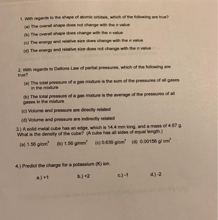 Solved PART II - Multiple Choice - Circle your response ( 12 | Chegg.com