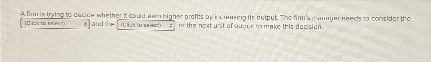 Solved A firm is trying to decide whether it could earn | Chegg.com