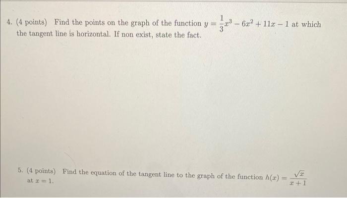 Solved 4. (4 points) Find the points on the graph of the | Chegg.com