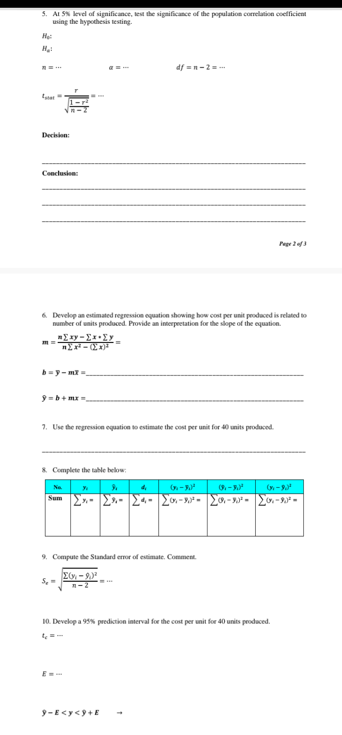 Solved 5. At 5% level of significance, test the significance | Chegg.com