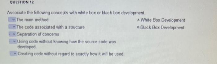 Solved Associate the following concepts with white box or | Chegg.com
