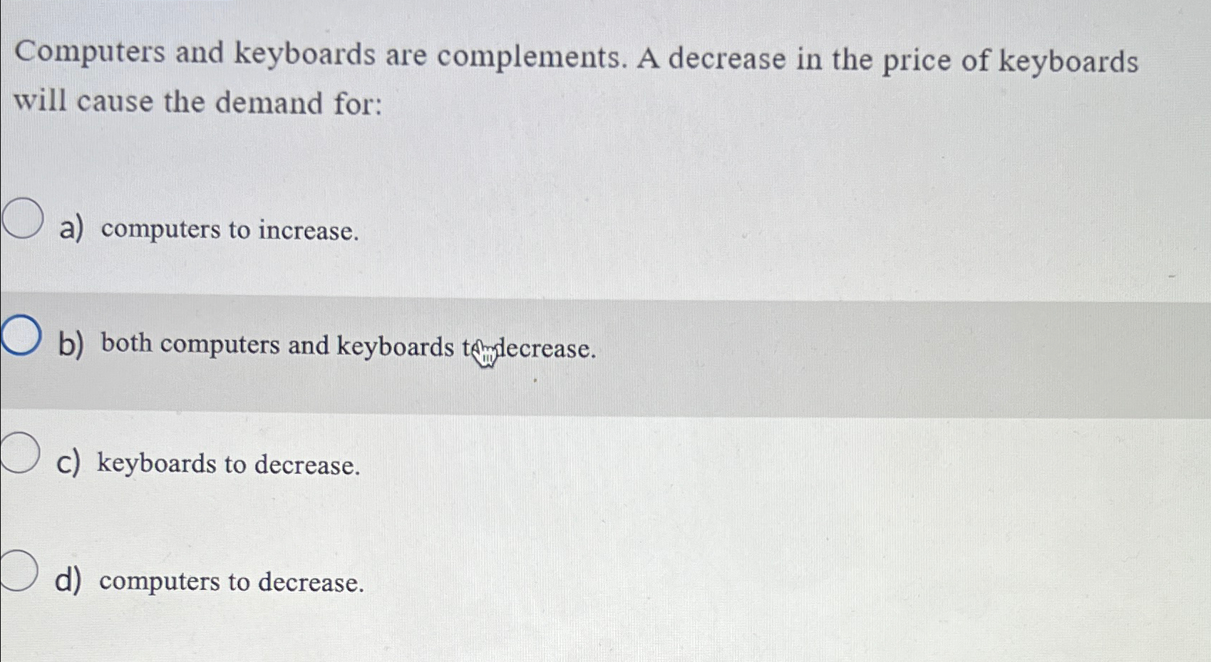 Solved Computers and keyboards are complements. A decrease | Chegg.com