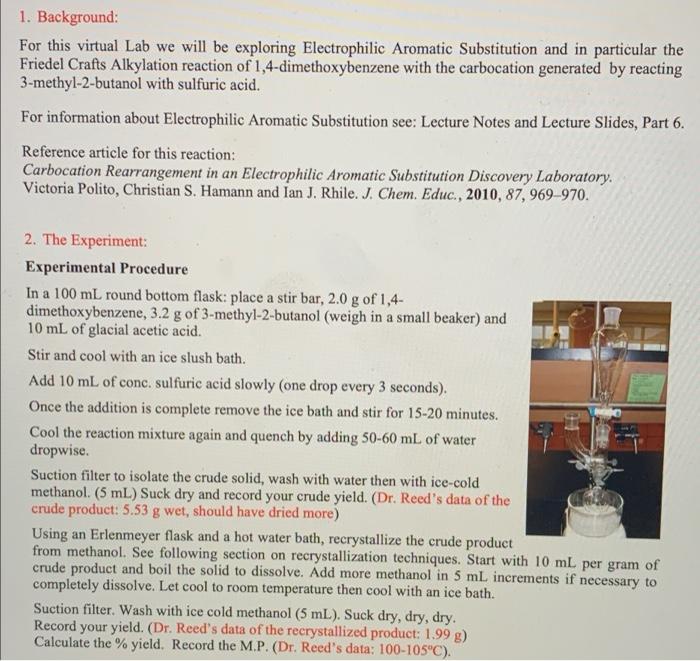 Solved Can you please complete the experimental section. | Chegg.com