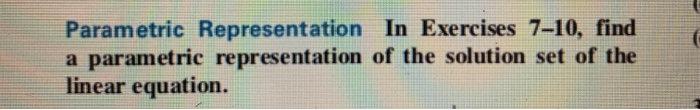 Solved Parametric Representation In Exercises 7-10, find a | Chegg.com