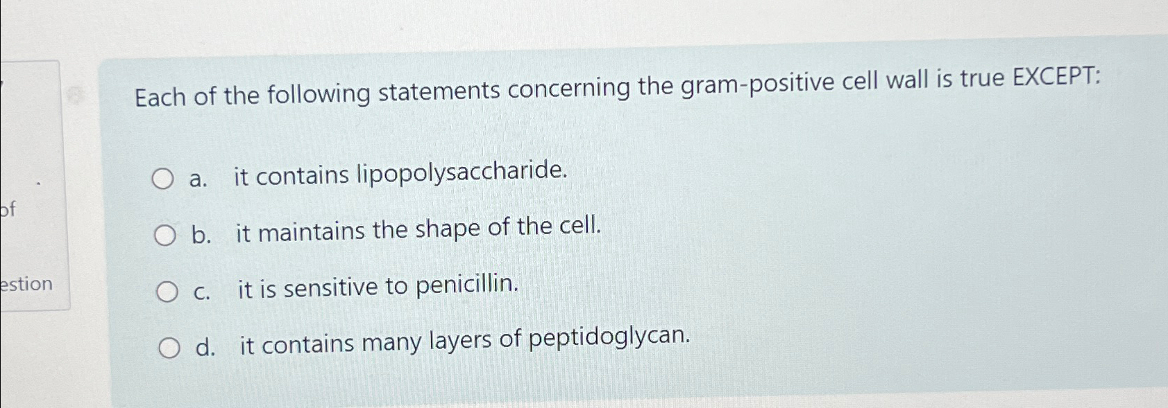 Solved Each of the following statements concerning the | Chegg.com