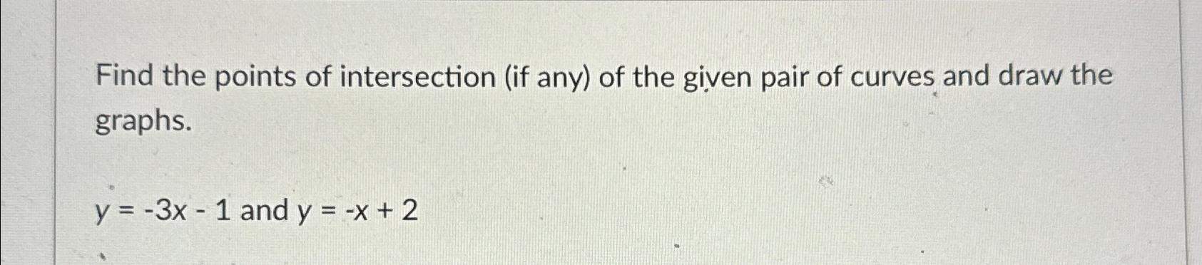 Solved Find the points of intersection (if any) ﻿of the | Chegg.com