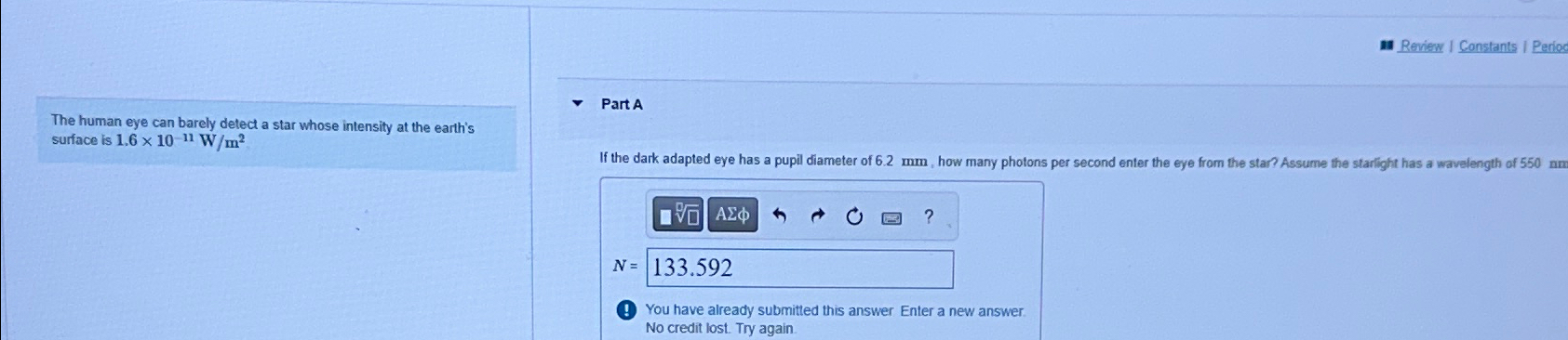 Solved Review I Constants I PeriocPart AThe human eye can | Chegg.com