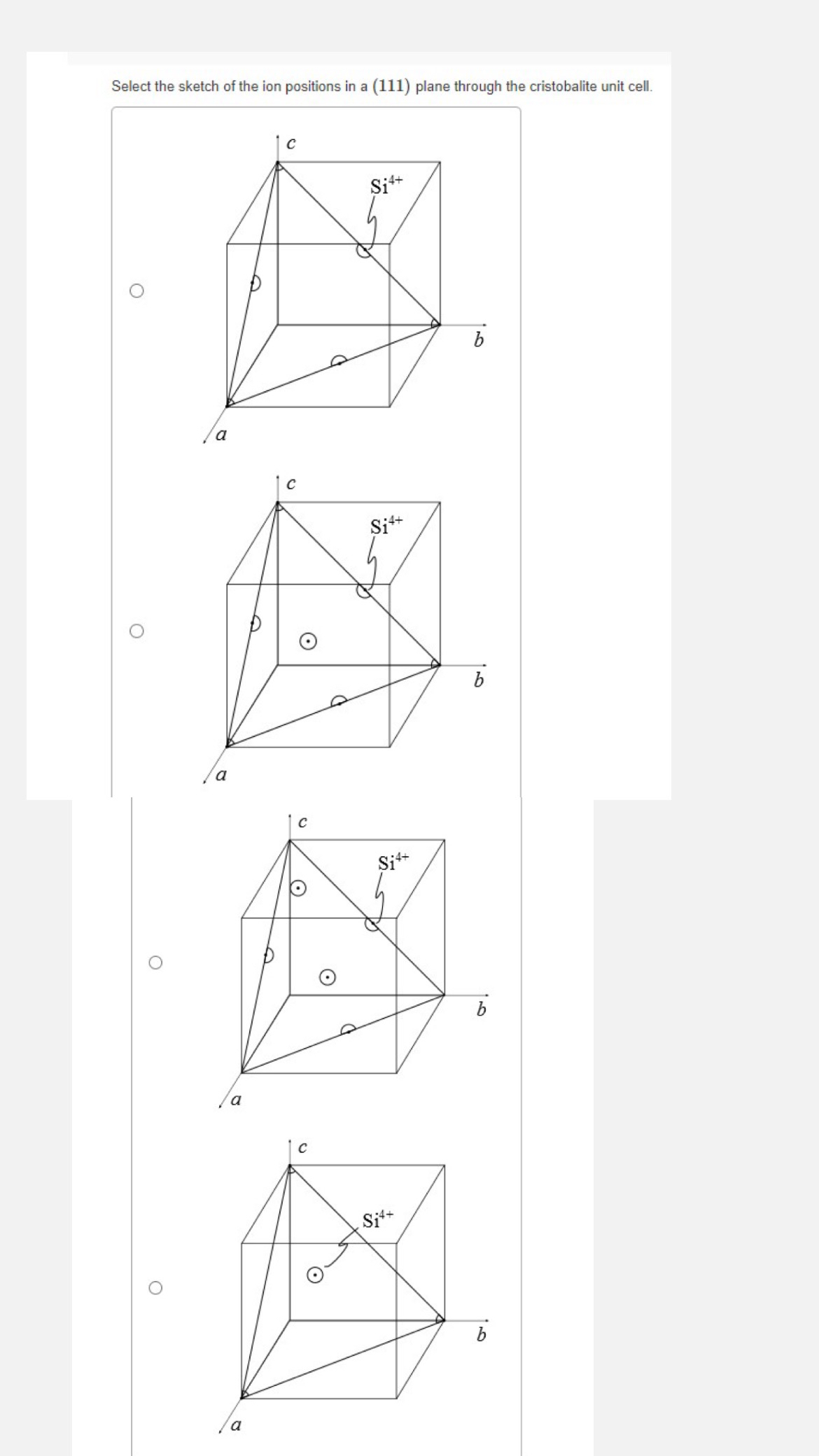Select the sketch of the ion positions in a (111) | Chegg.com