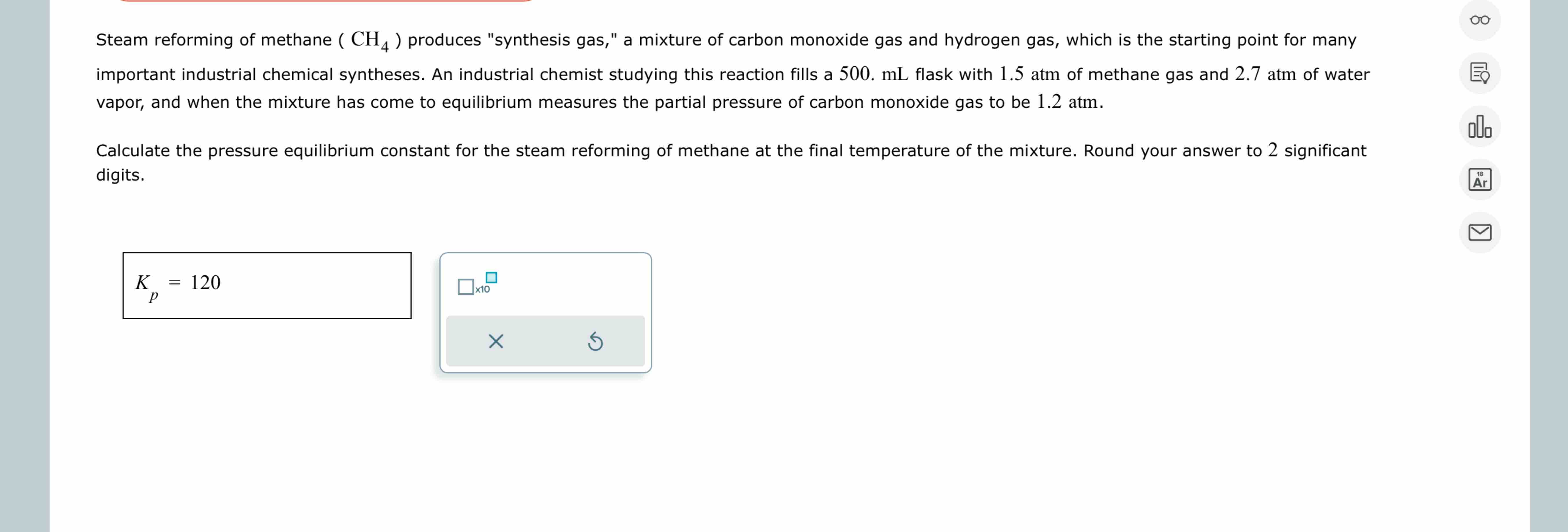 Solved Steam reforming of methane ( CH4 ) ﻿produces | Chegg.com